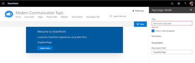 Build Custom App Pages with SharePoint Framework